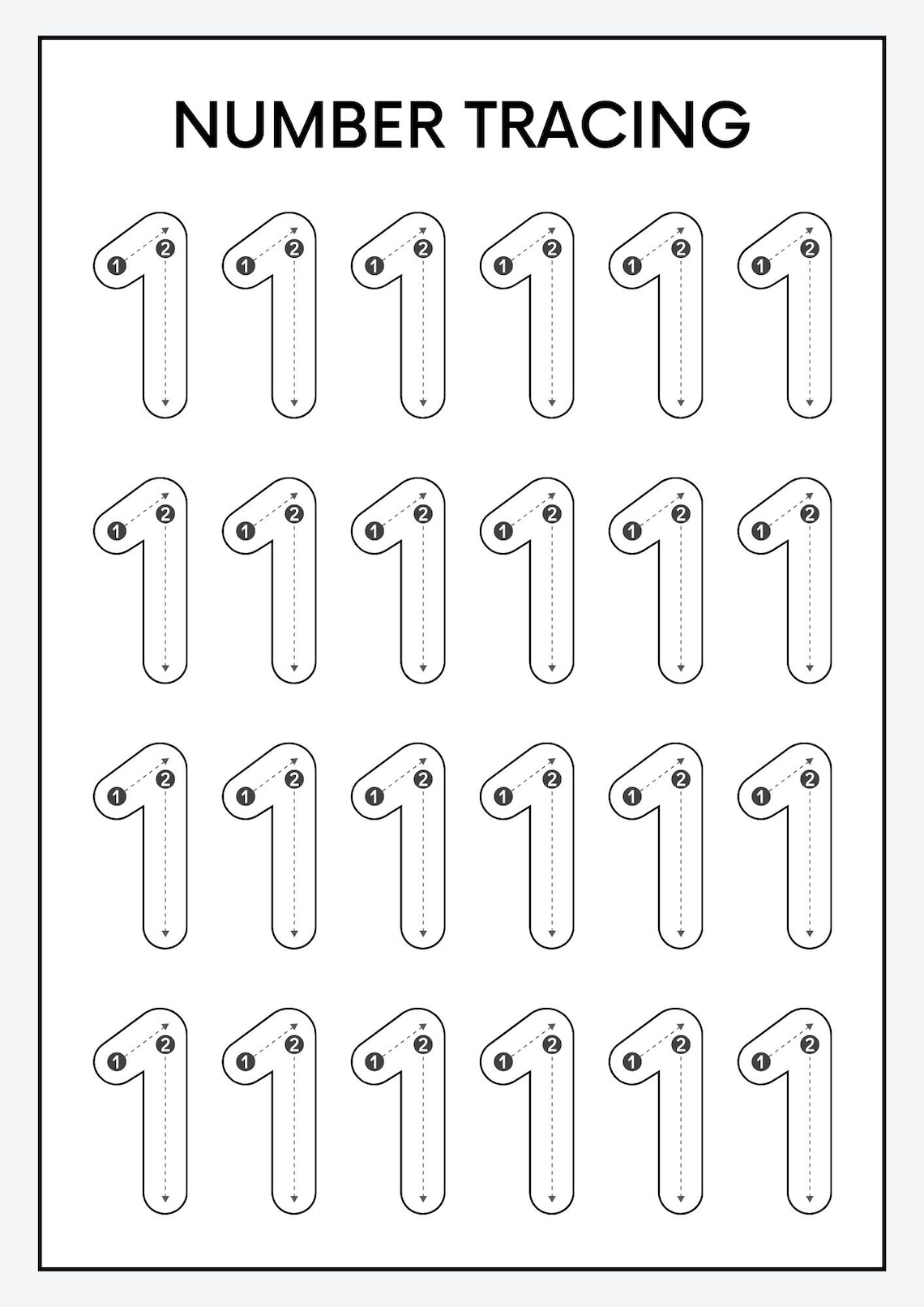 Number Tracing Worksheets: Color, Count, Trace 1-10 (printable) - Etsy