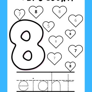 Number Tracing Worksheets 1-10: Preschool Math (printable) - Etsy