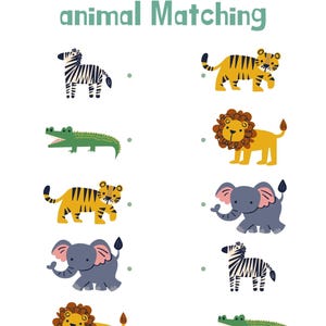 40 Preschool Matching Worksheets: Line Tracing Practice Printable - Etsy