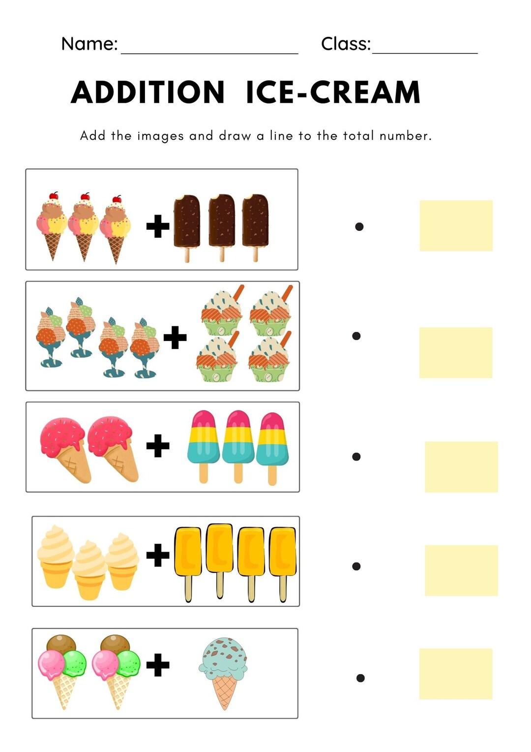 Single Digit Ice Cream Counting Worksheet ,printable Digital Download ...
