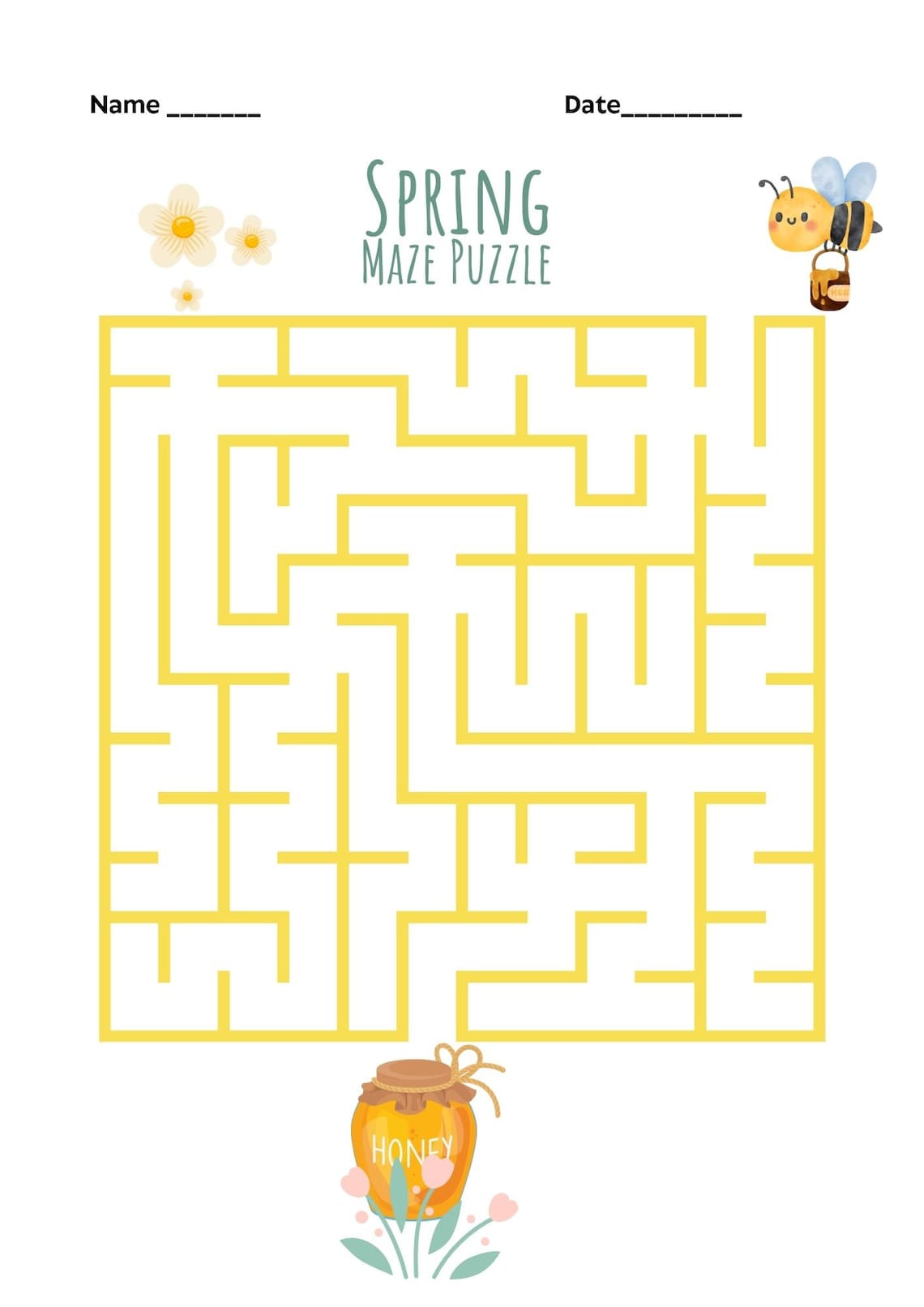 24 Printable Spring Maze Puzzle Worksheets for Kindergarten ...