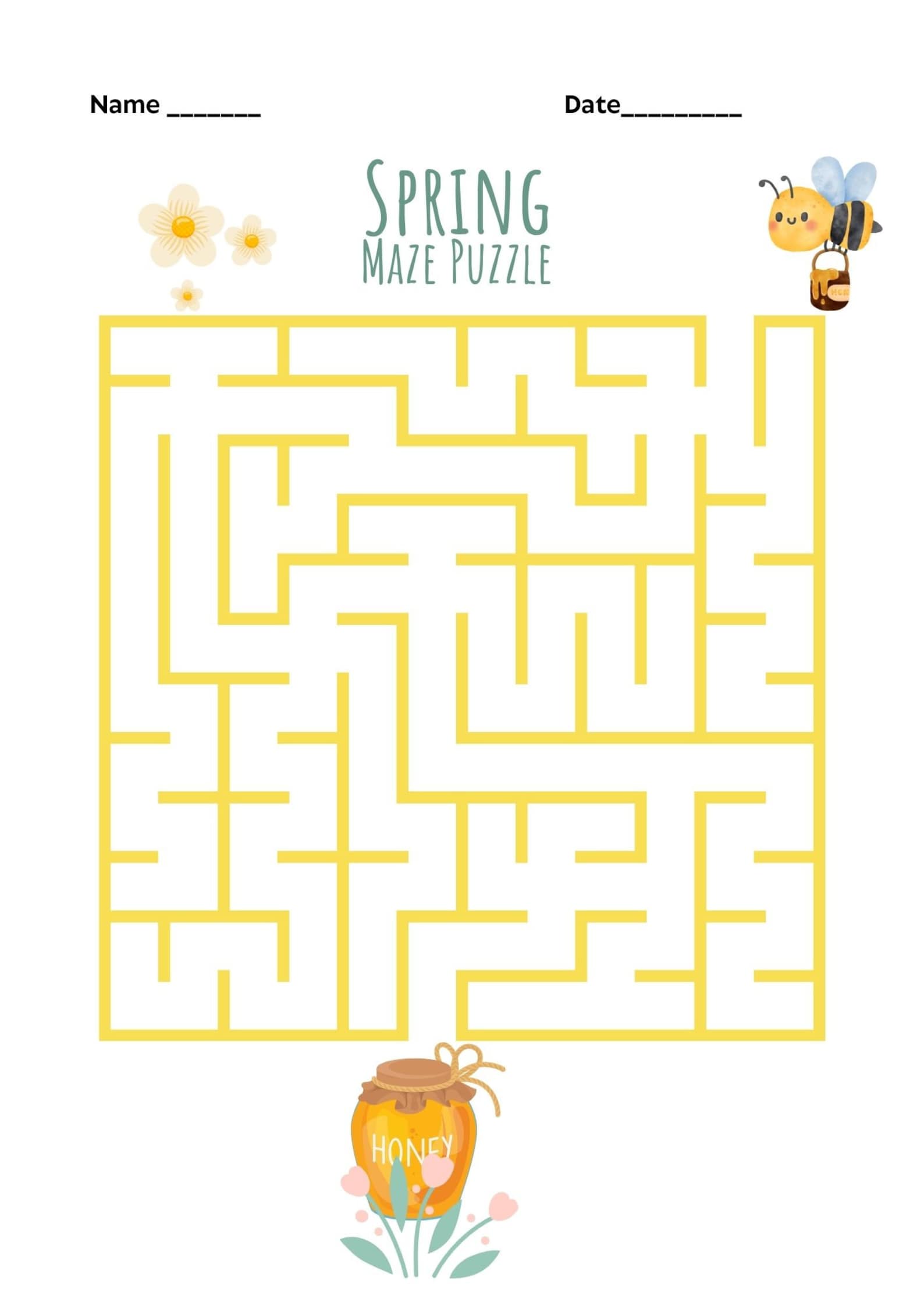 24 Printable Spring Maze Puzzle Worksheets for Kindergarten ...