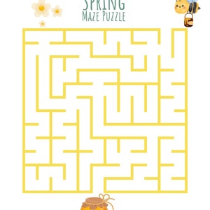 24 Printable Spring Maze Puzzle Worksheets for Kindergarten ...