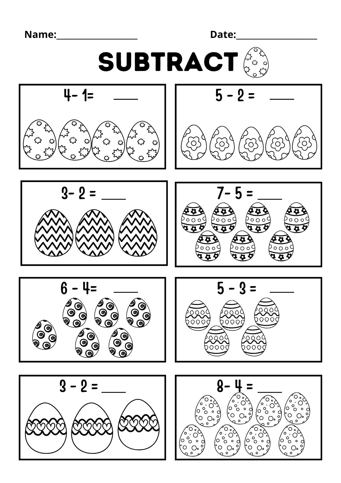 Picture Addition and Subtraction Worksheets: Kindergarten Homeschool ...