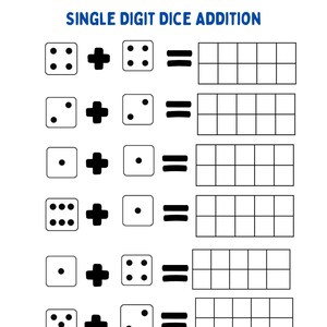 20 Printable Domino Addition Worksheets | 1st Grade & Kindergarten Math ...