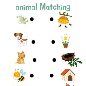 40 Preschool Matching Worksheets: Line Tracing Practice Printable - Etsy