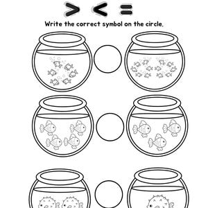30 Printable Greater Than Less Than Equal to Worksheets. Preschool-3rd Grade Math. - Etsy UK