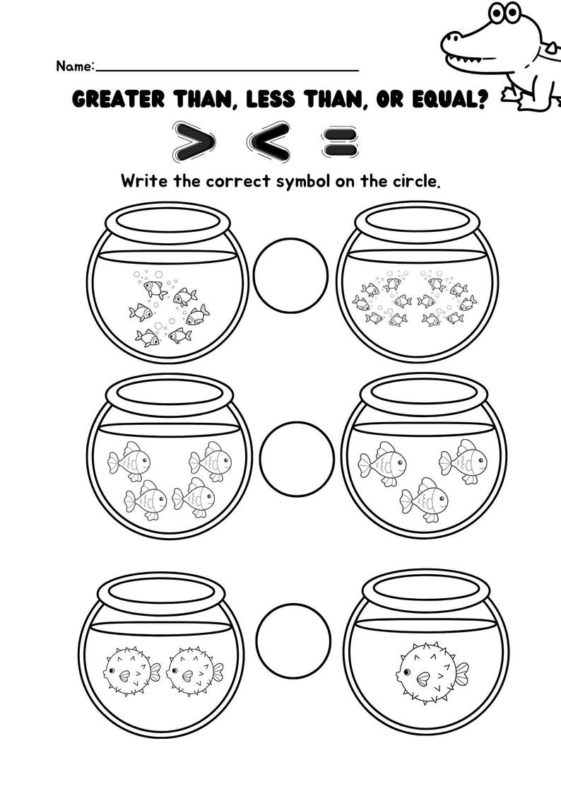 30 Printable Greater Than Less Than Equal to Worksheets. Preschool-3rd ...