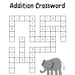 Addition Crossword Printable: Math Worksheet (printable) - Etsy
