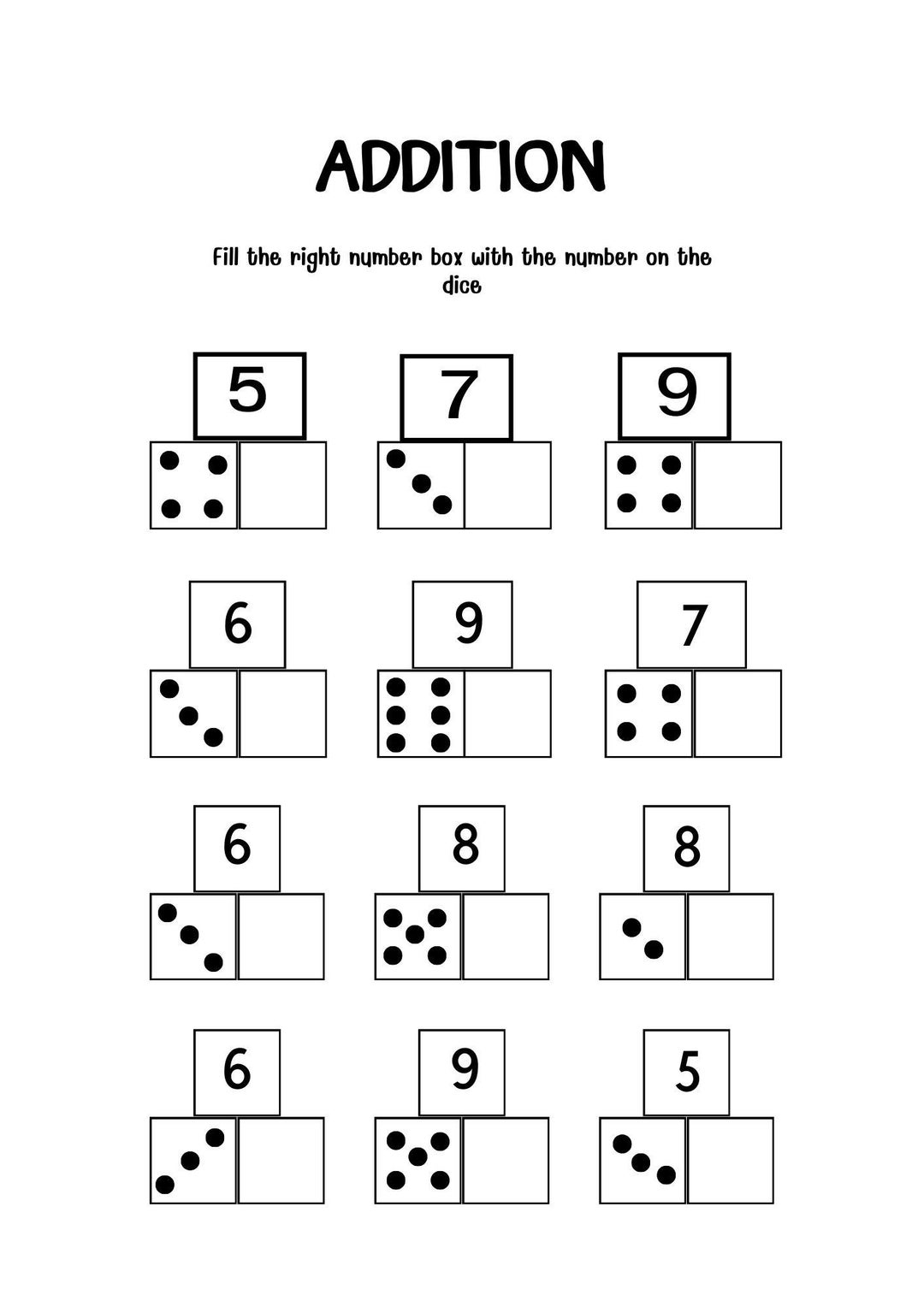 20 Printable Domino Addition Worksheets | 1st Grade & Kindergarten Math ...