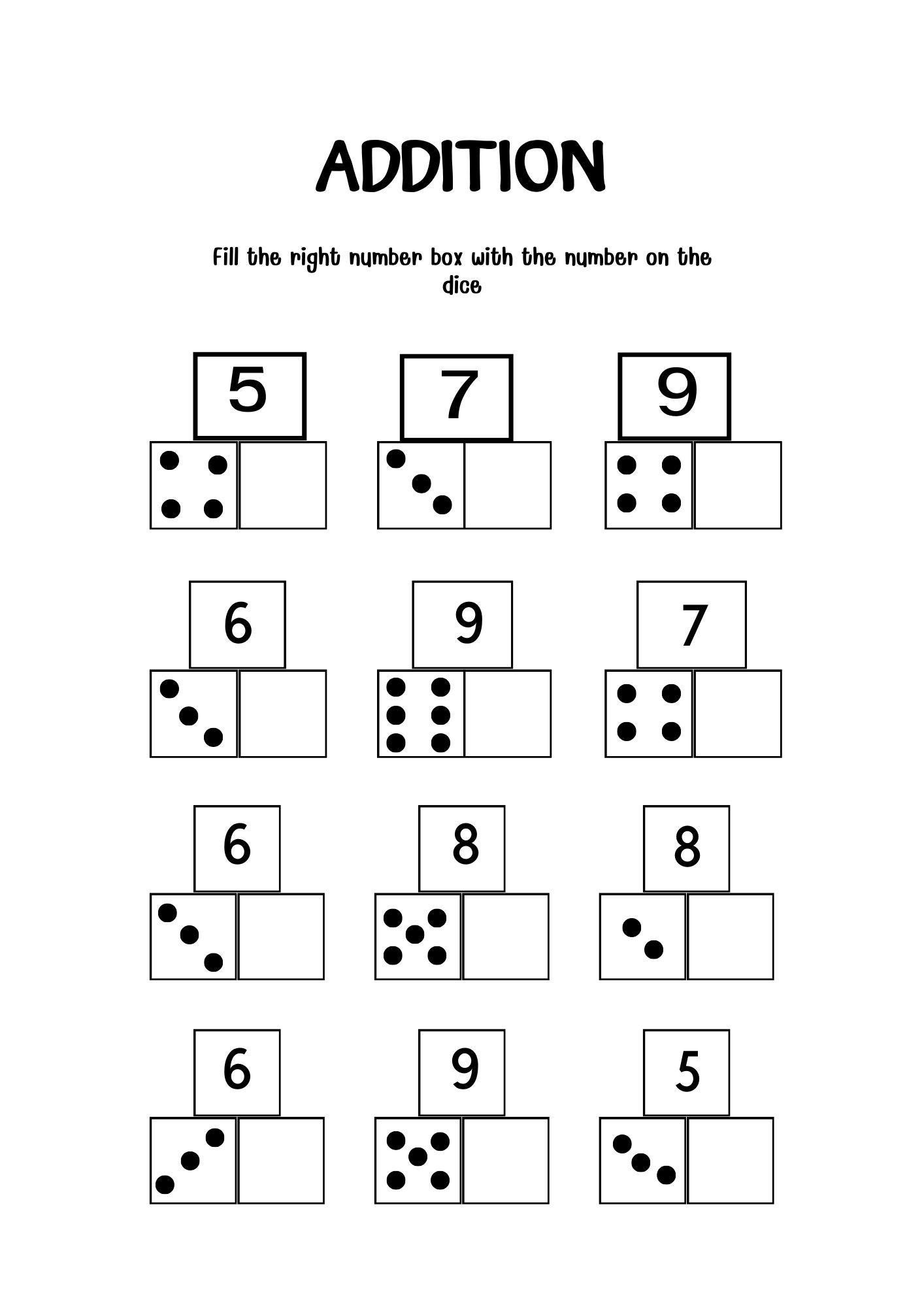 20 Printable Domino Addition Worksheets | 1st Grade & Kindergarten Math ...