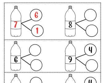10 Printable Number Bonds Math Worksheets, Numbers 1 to 20 ...