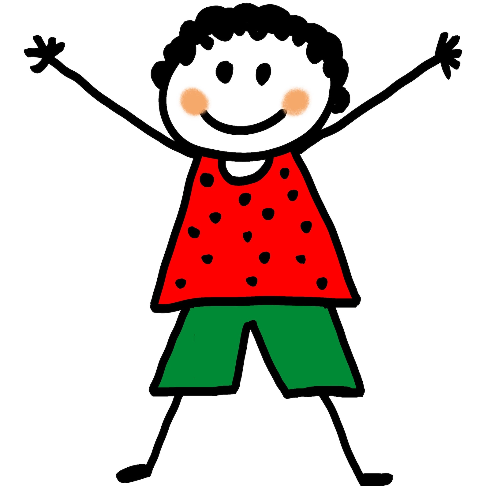 Doodle Boy and Girl Clipart,stick Figure Clipart,friend Clipart,outline ...