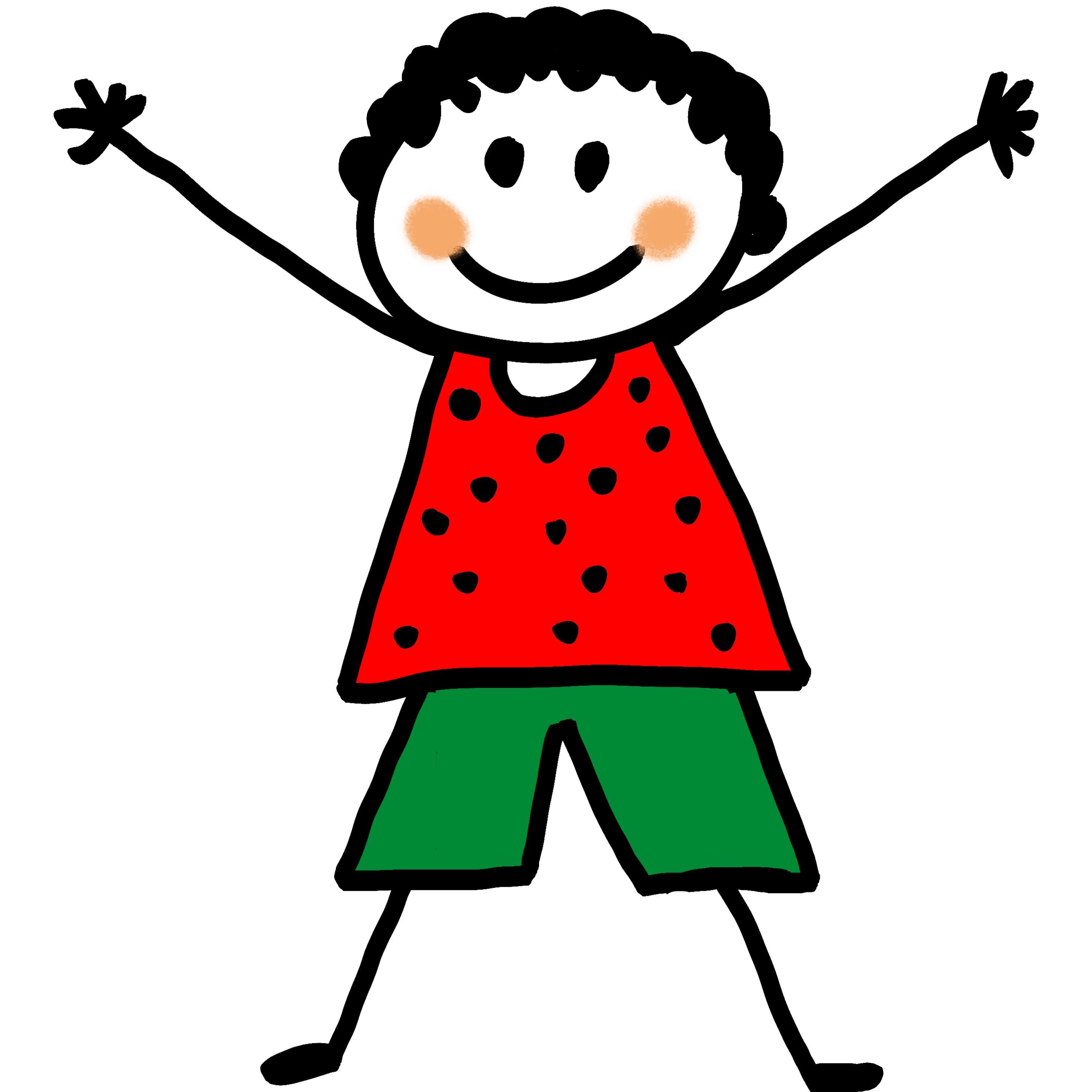 Doodle Boy and Girl Clipart,stick Figure Clipart,friend Clipart,outline ...