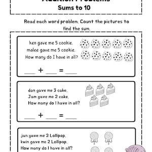 1st Grade Word Problems, Math Word Equations 2nd Grade,math Worksheet ...