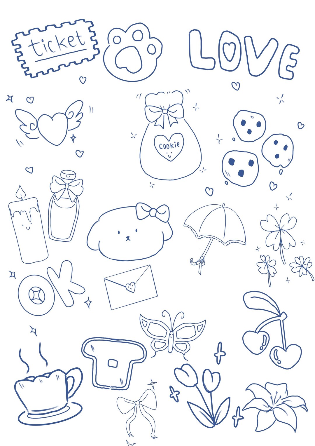 Hand Drawn Doodle Line Art Clipart Bundle (PNG) - Etsy