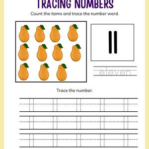Printable Numbers 1-20 Tracing Worksheets for Preschool Kindergarten ...