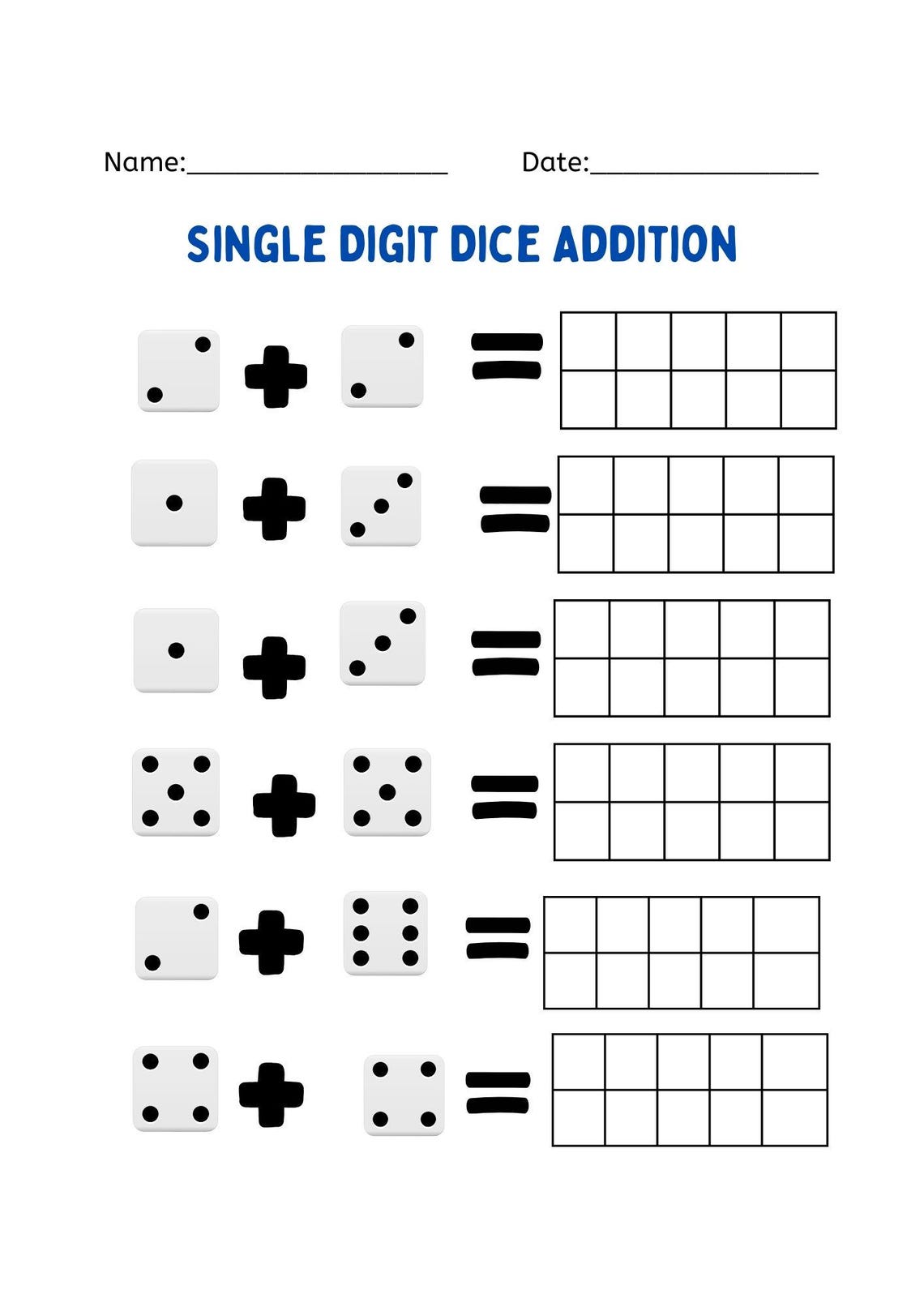 20 Printable Domino Addition Worksheets | 1st Grade & Kindergarten Math ...