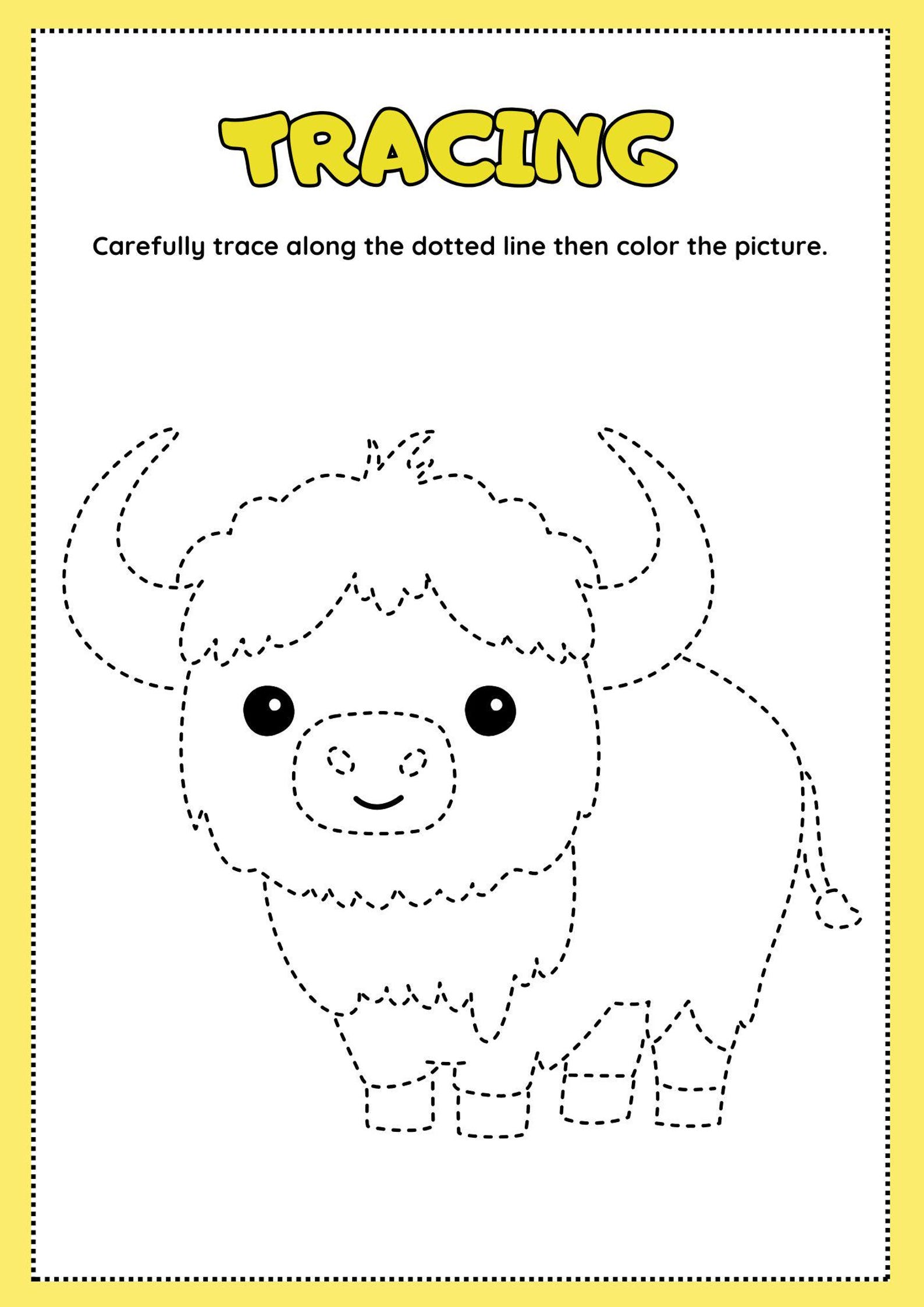 Animal Tracing Worksheets: Preschool Learning Printable - Etsy