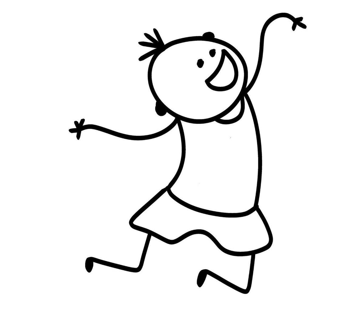 Doodle Boy and Girl Clipart,stick Figure Clipart,friend Clipart,outline ...