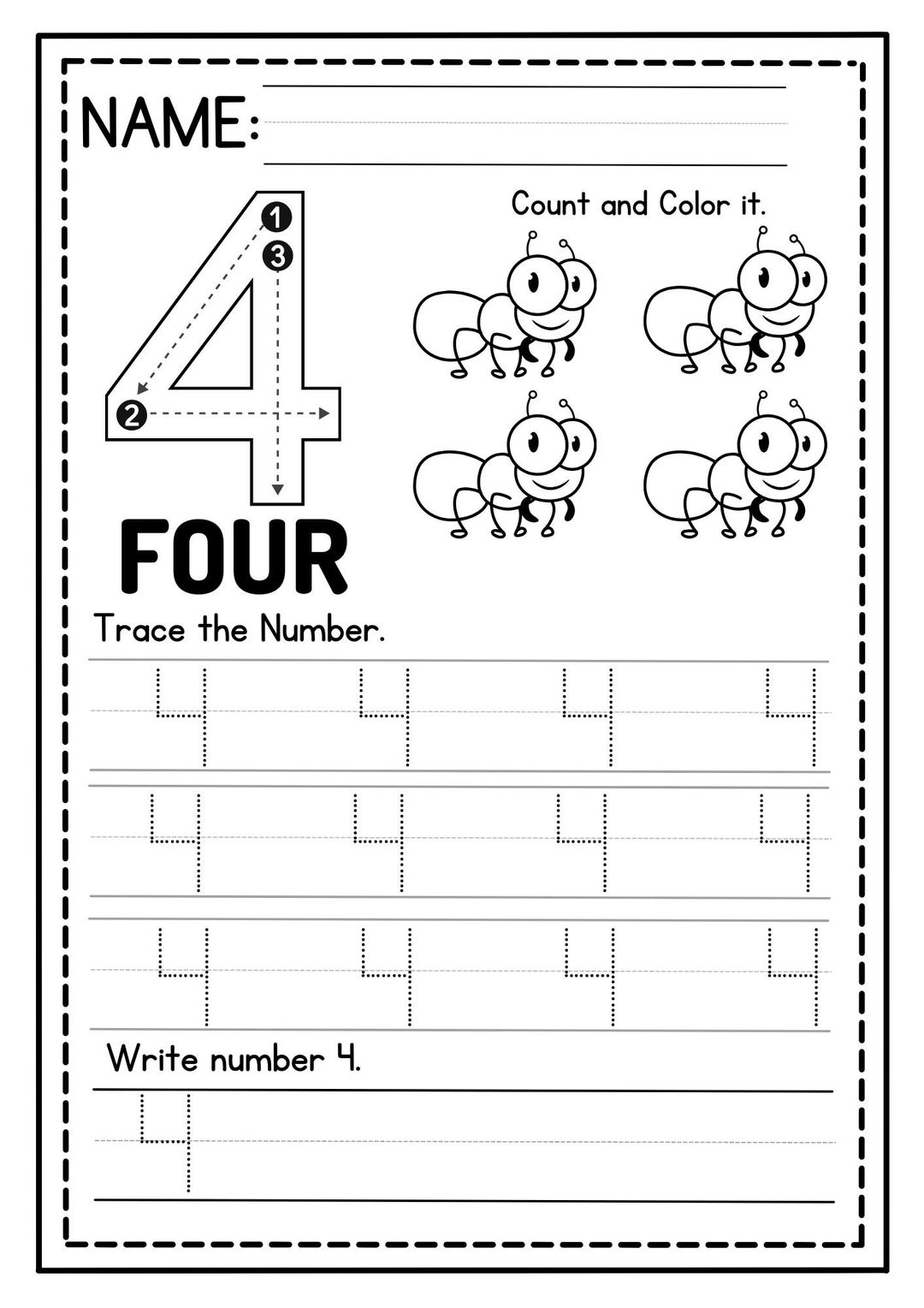 30 Number Tracing Worksheets, Traceable Numbers, Preschool Worksheets ...