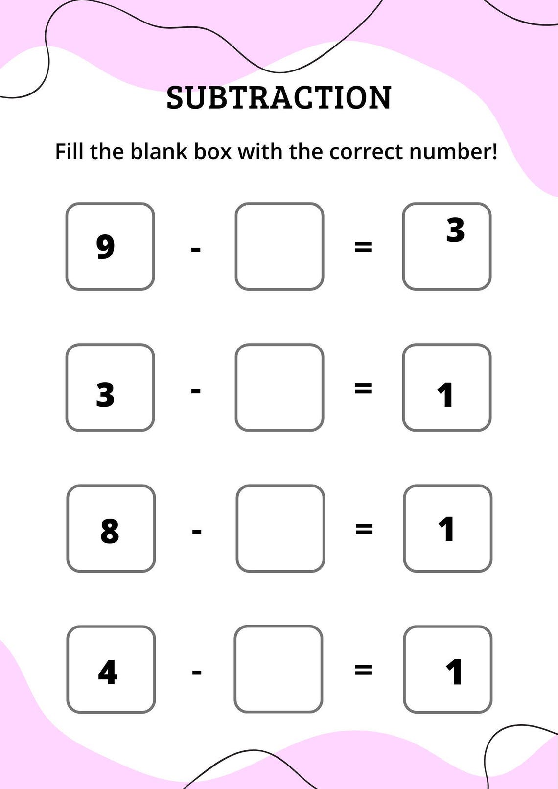Missing Addends 1-10 Worksheet: Math Practice (digital Download) - Etsy