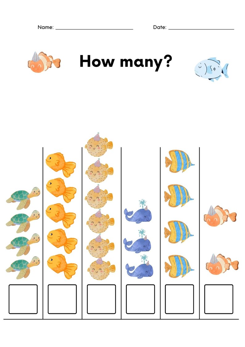 Count the Pictures. Add and Write the Correct Sum in the Box, Worksheet ...