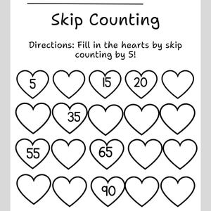 Skip Counting Worksheets, Kindergarten Missing Numbers, Count by 2, 5 ...