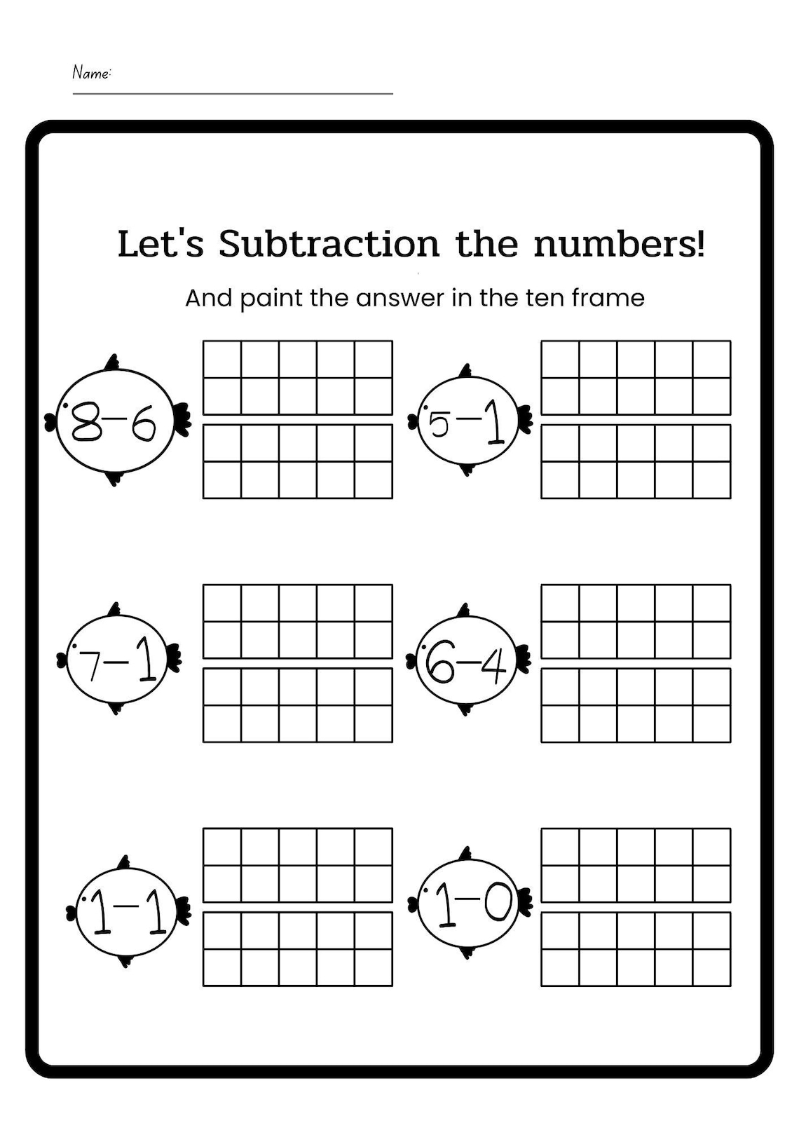Ten Frame Addition Worksheets: Kindergarten Math (PDF) - Etsy