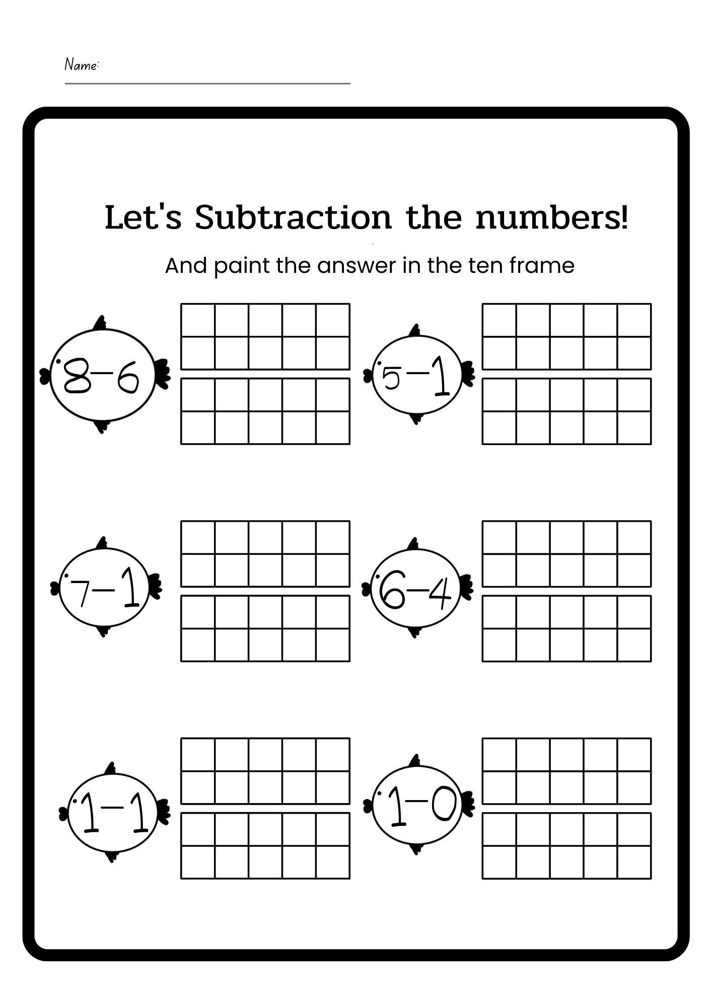 Ten Frame Addition Worksheets: Kindergarten Math (PDF) - Etsy