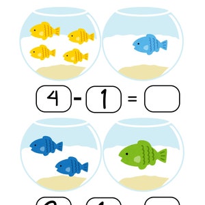 Fish Counting Printable Kindergarten Addition Worksheets, Picture ...