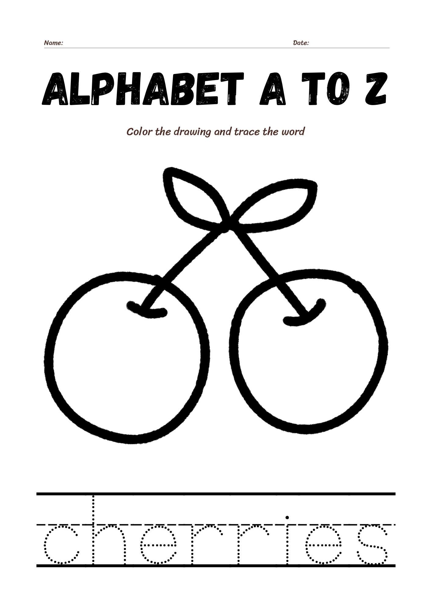 Tracing Coloring Alphabet A-Z Worksheet Printable - Etsy