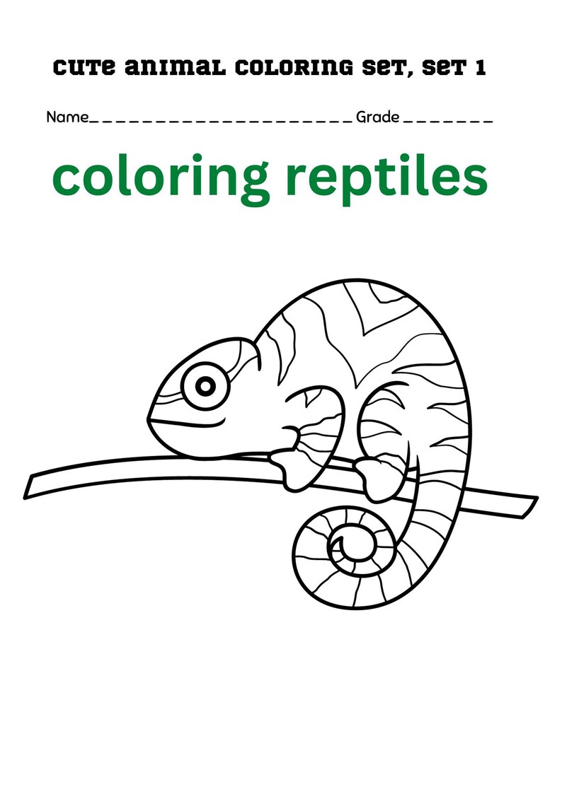 10 Coloring Pictures of Reptiles,coloring Pages for Kids, Coloring ...