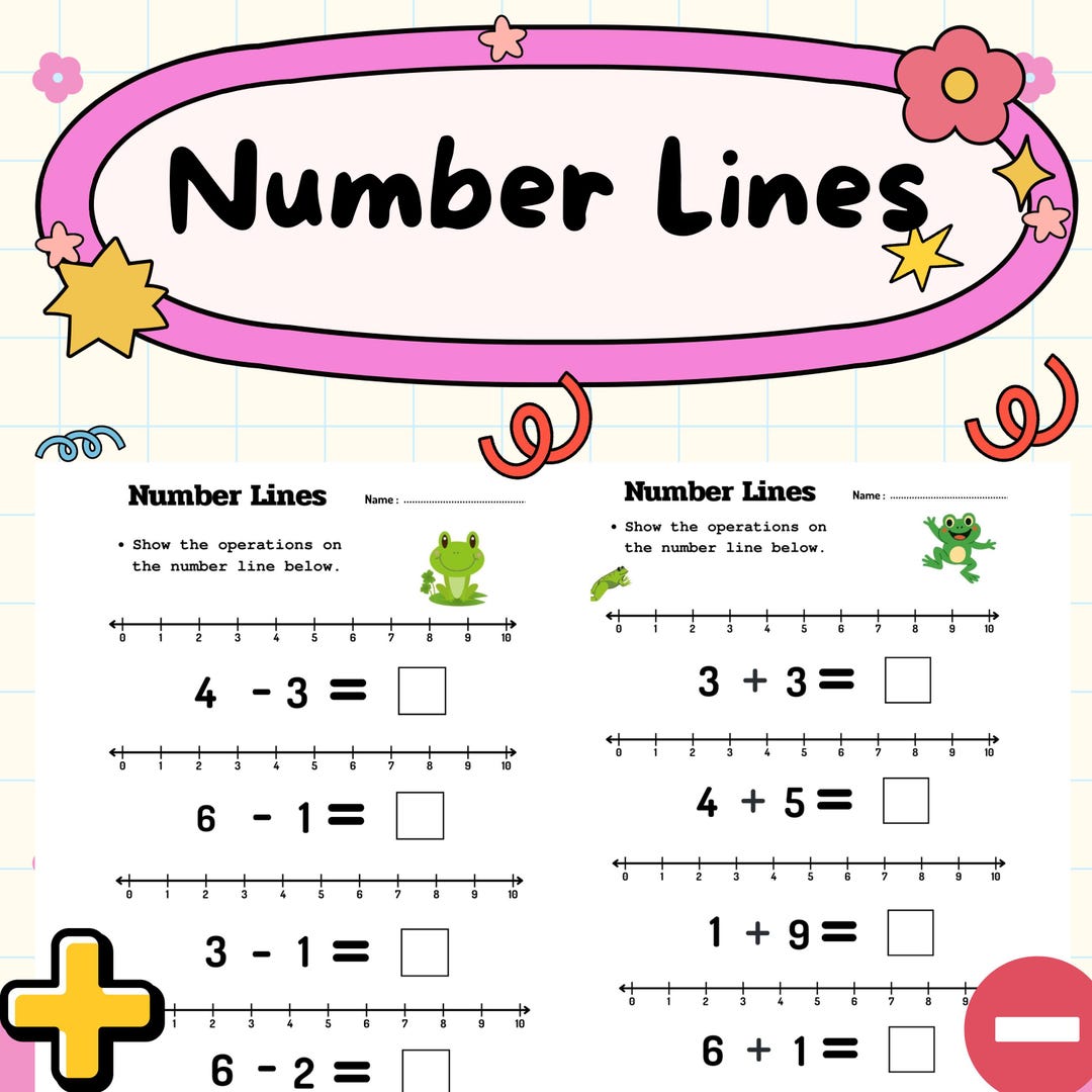 Single Digit Addition & Subtraction Worksheets - Number Line Addition ...
