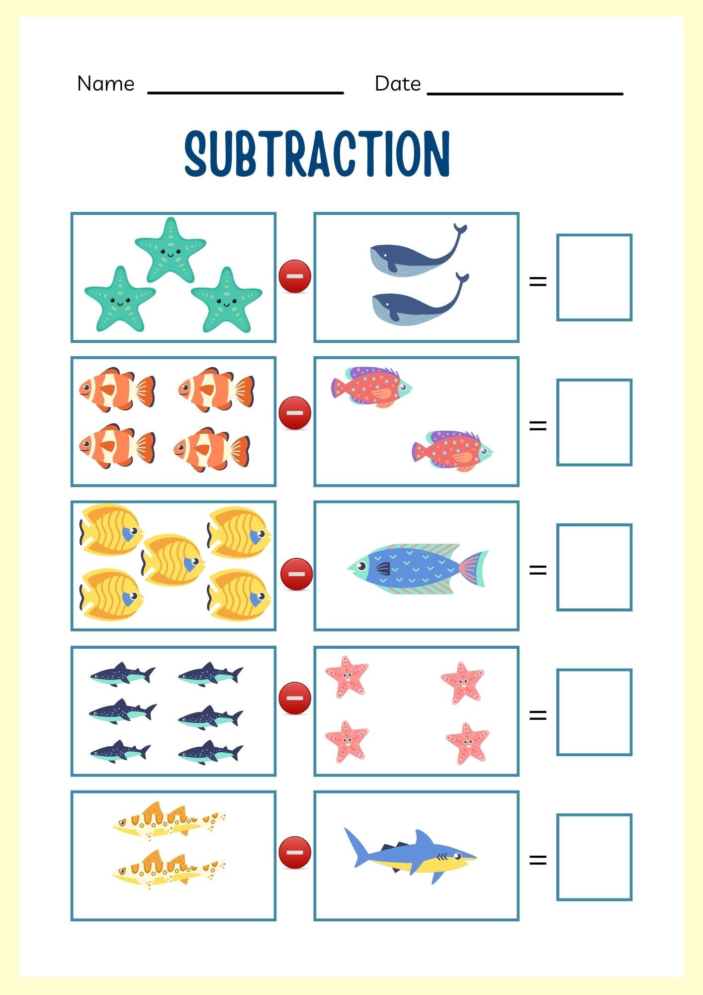 Kindergarten Math Worksheets: Picture Addition & Subtraction (printable ...