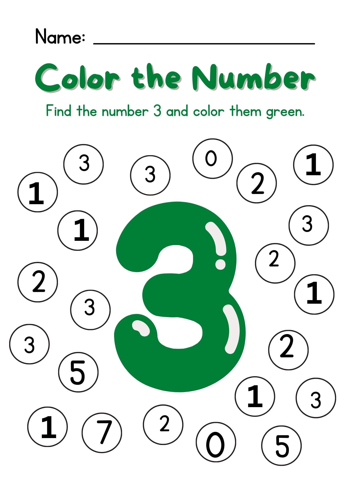 Number Coloring Pages Worksheets for Preschool 0-9 Printable Preschool ...