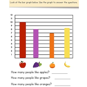 Bar Graphs & Picture Graphs: 2nd Grade Worksheets - Etsy