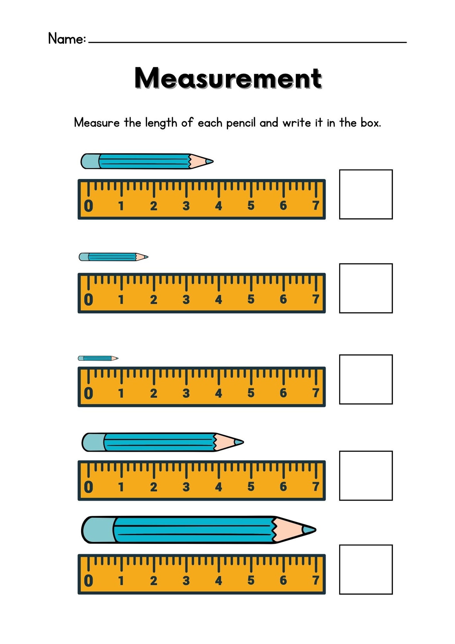 16 Printable Measuring With a Ruler Worksheets. Preschool-1st Grade ...