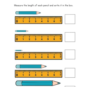 16 Printable Measuring With a Ruler Worksheets. Preschool-1st Grade ...