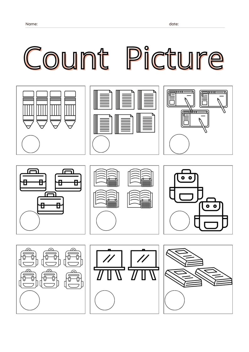 Kindergarten Addition Worksheets: Picture Math (printable) - Etsy