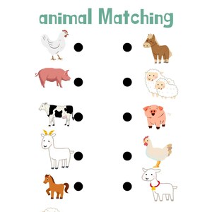 40 Preschool Matching Worksheets: Line Tracing Practice Printable - Etsy