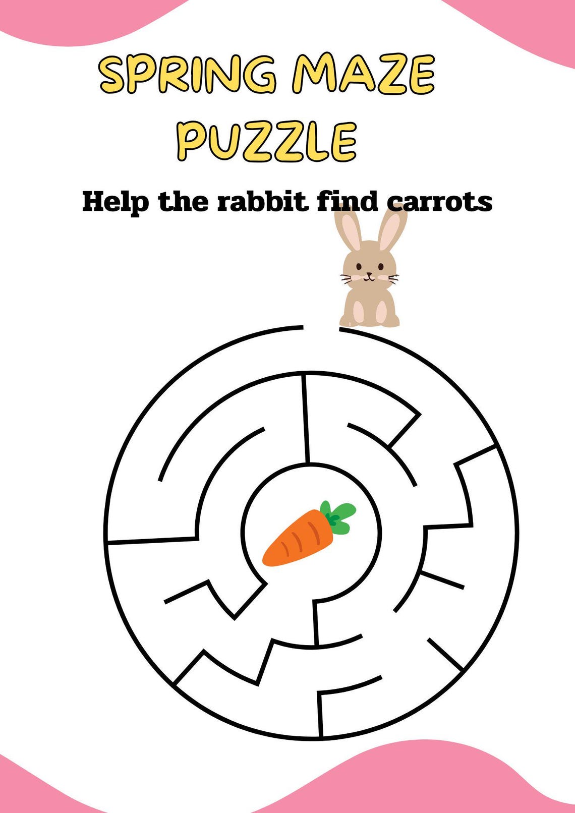 17 Printable Spring Maze PUZZLE Worksheets for Kindergarten ...