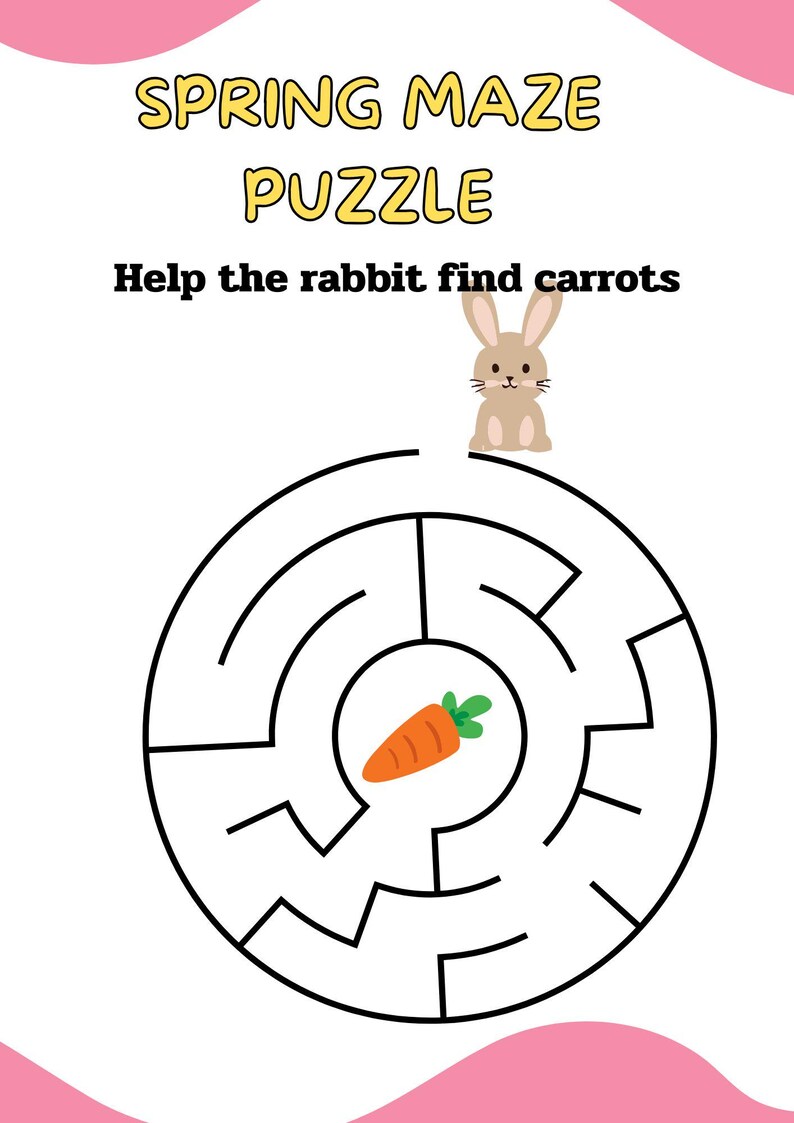 17 Printable Spring Maze PUZZLE Worksheets for Kindergarten ...