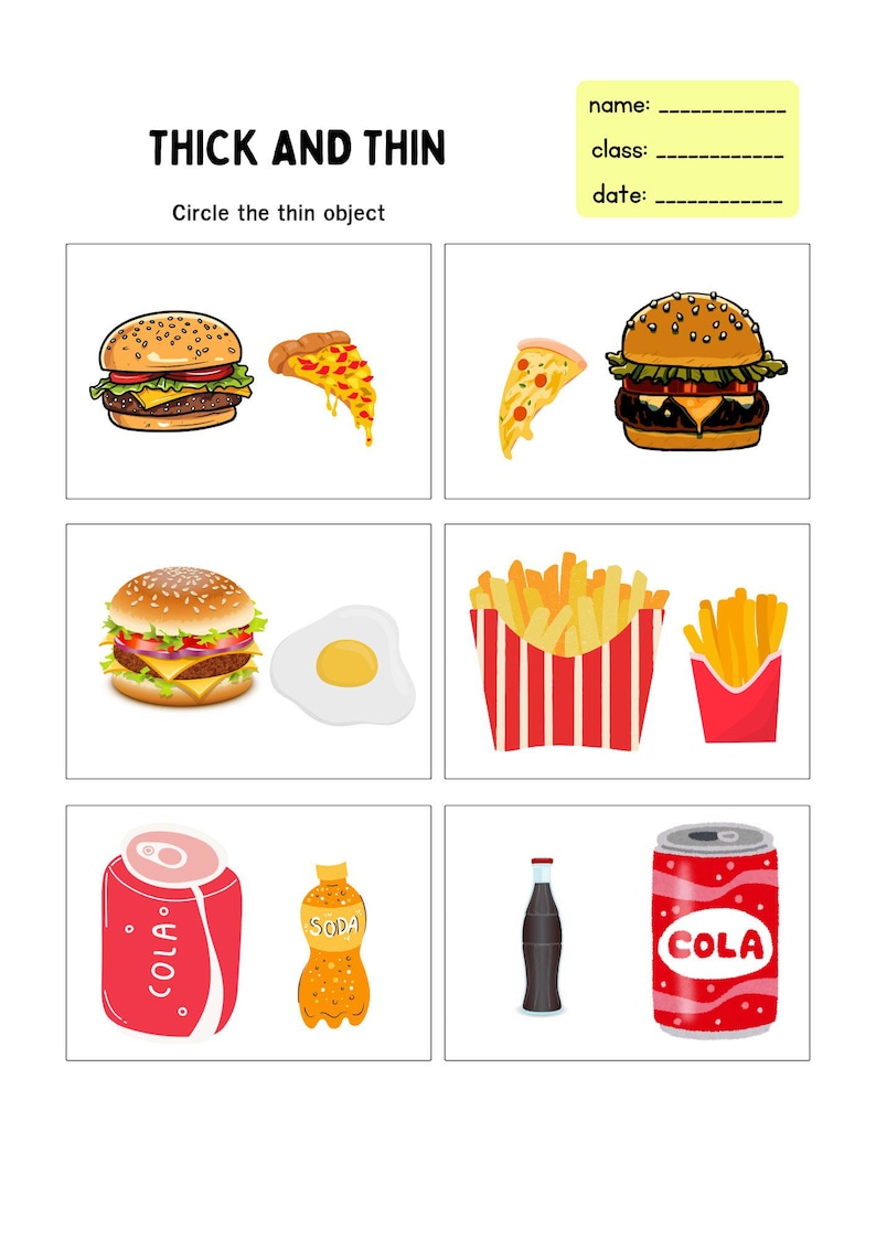 Big and Small Preschool Worksheets: Learning Sizes Printable (PDF) - Etsy