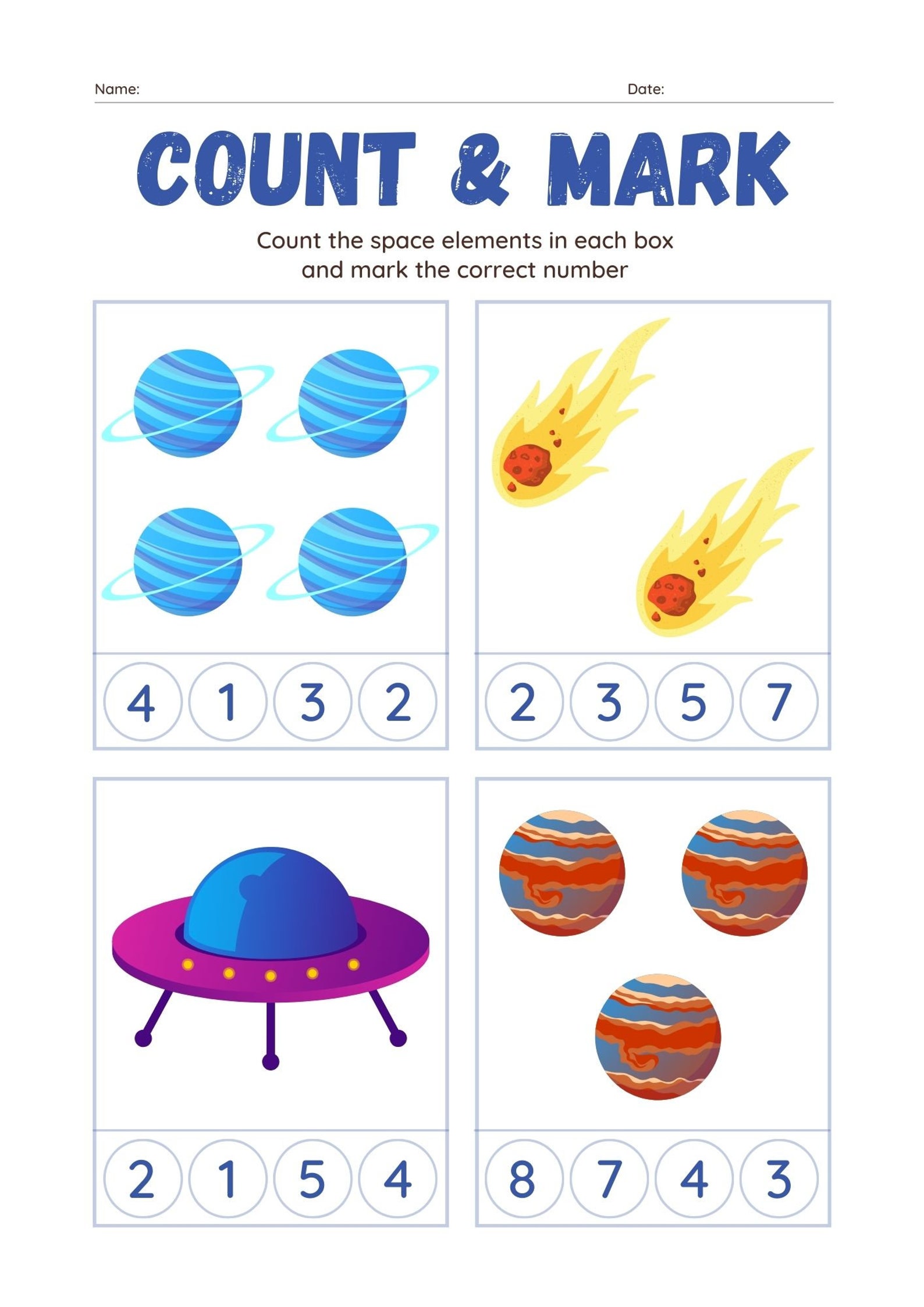 20printables Kindergarten Math How Many Worksheets, Numbers 1 to 10 ...