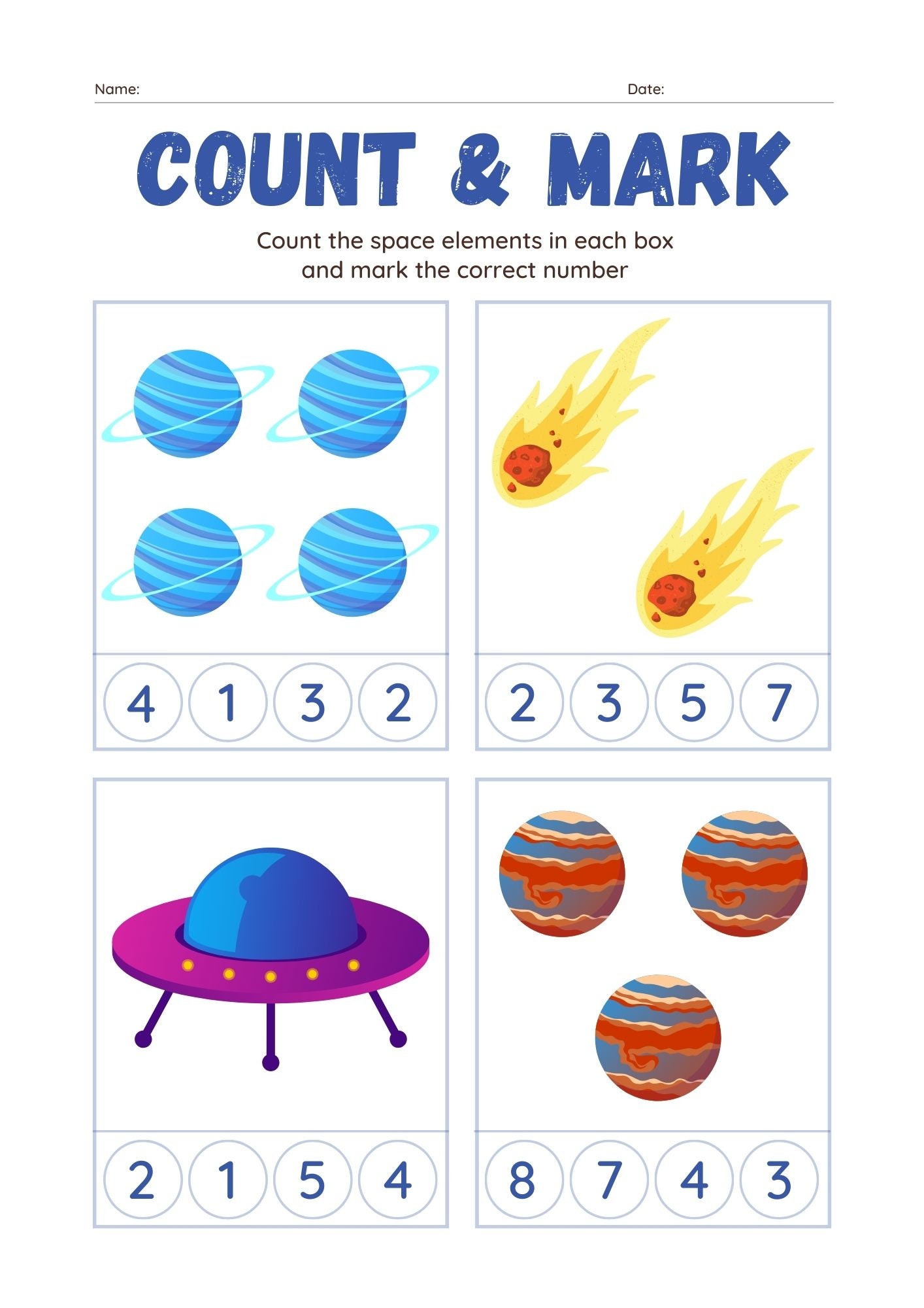 20printables Kindergarten Math How Many Worksheets, Numbers 1 to 10 ...