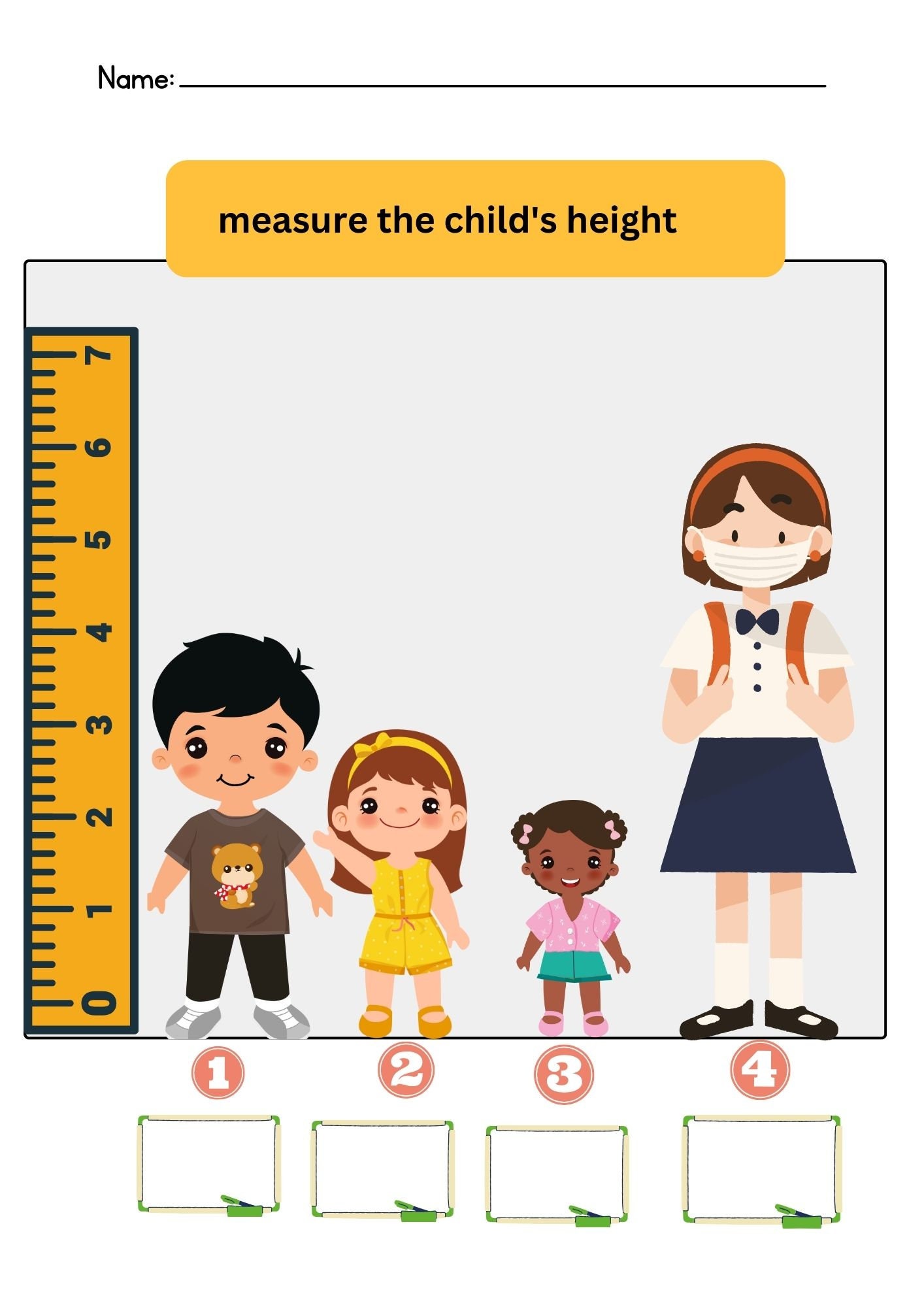 16 Printable Measuring With a Ruler Worksheets. Preschool-1st Grade ...