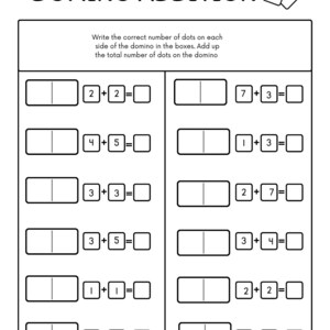 20 Printable Domino Addition Worksheets | 1st Grade & Kindergarten Math ...