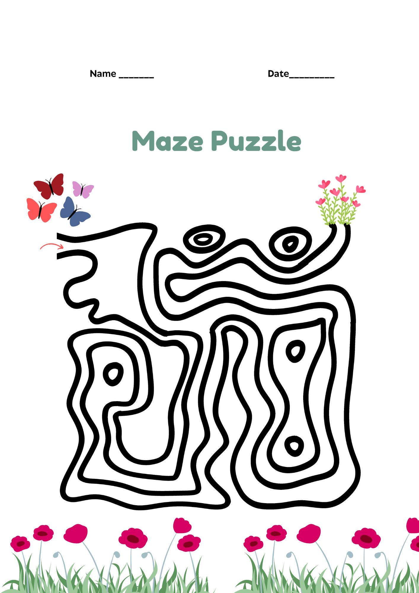 32 Printable Spring Maze Puzzle Worksheets for Kindergarten ...