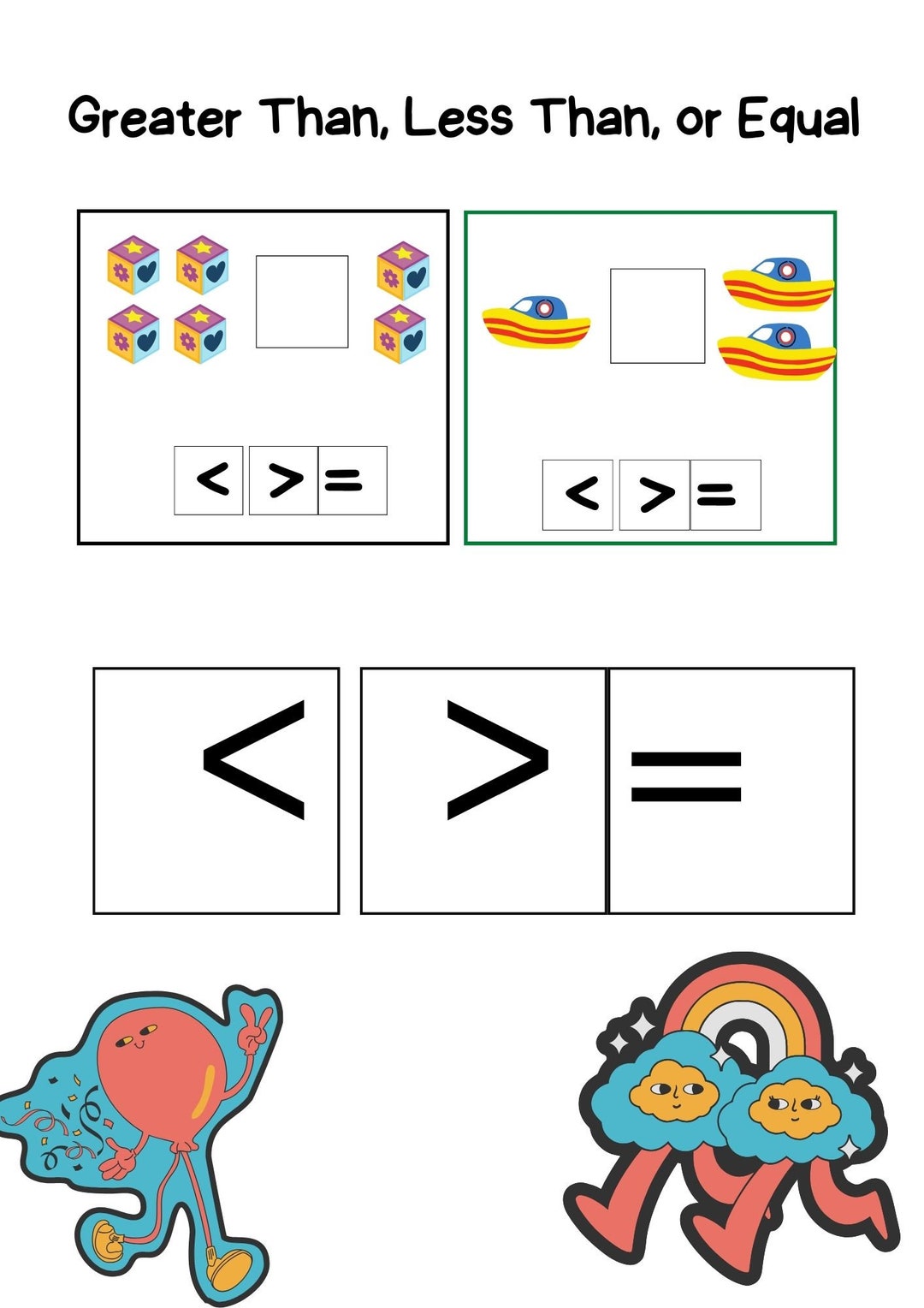 10 Printable Greater Than Less Than Equal to Worksheets. Preschool-3rd ...